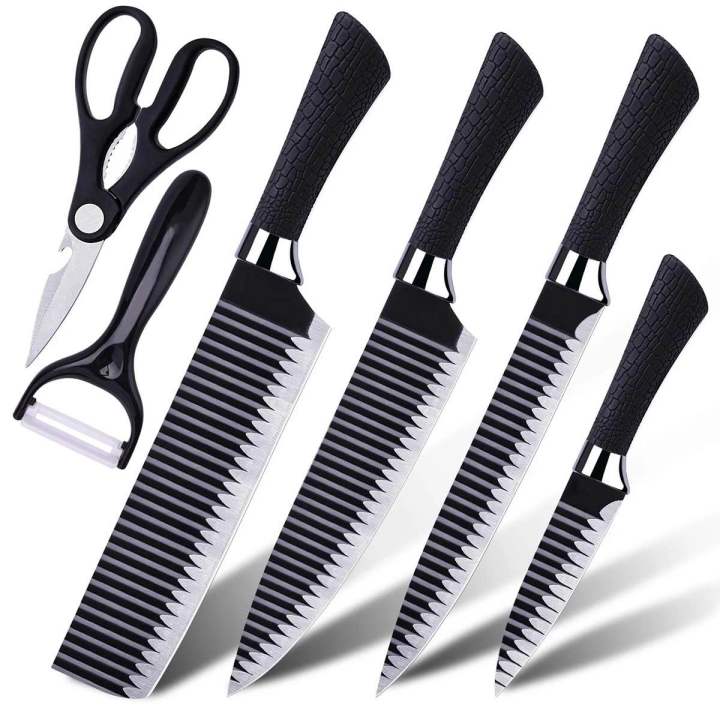 6pcs Black Edition Kitchen Knife Set Knives | Daraz.lk