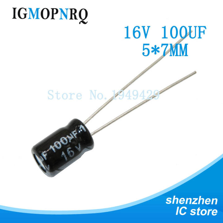 50pcs high quality 16V100UF 5 * 7mm 100UF 16V 5X7 electrolytic ...