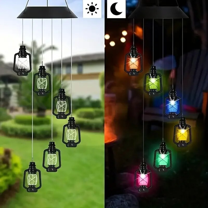 Solar Wind Chime Kerosene Lamp Retro Solar Courtyard Lamp Home Porch ...