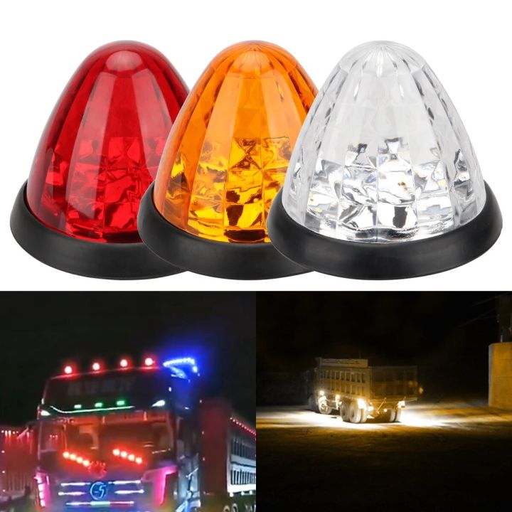1pcs 12V 24V Car Side Marker Light Conical External Dome Light ...