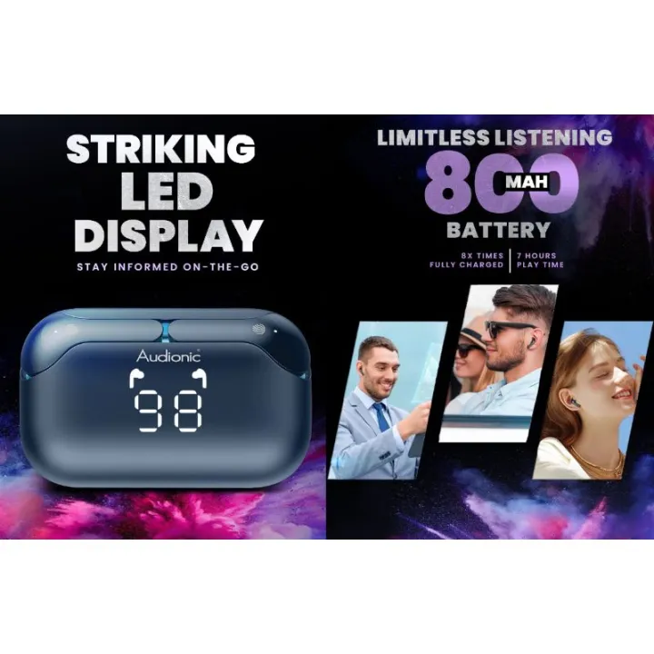 AirBud 400 pro wireless earbuds with ai powered pure bass smart enc ...