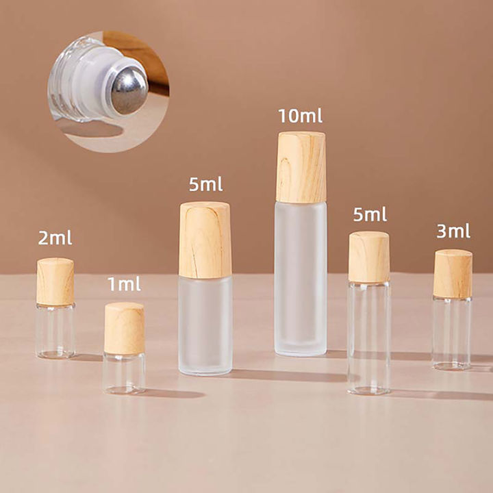 1/2/3/5/10ML Cosmetic Container Roll On Glass Bottles For Essential Oil Empty Perfume Bottle ...