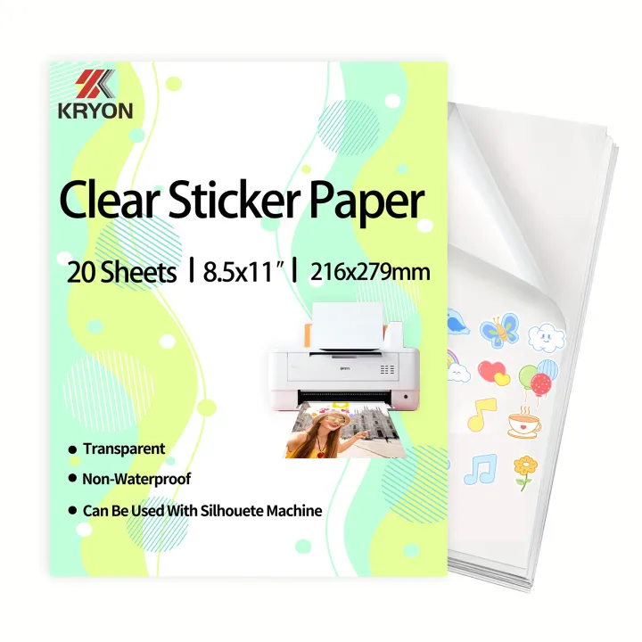 216x279mm 20 Sheets Printable Vinyl Sticker Paper for Inkjet Printer ...