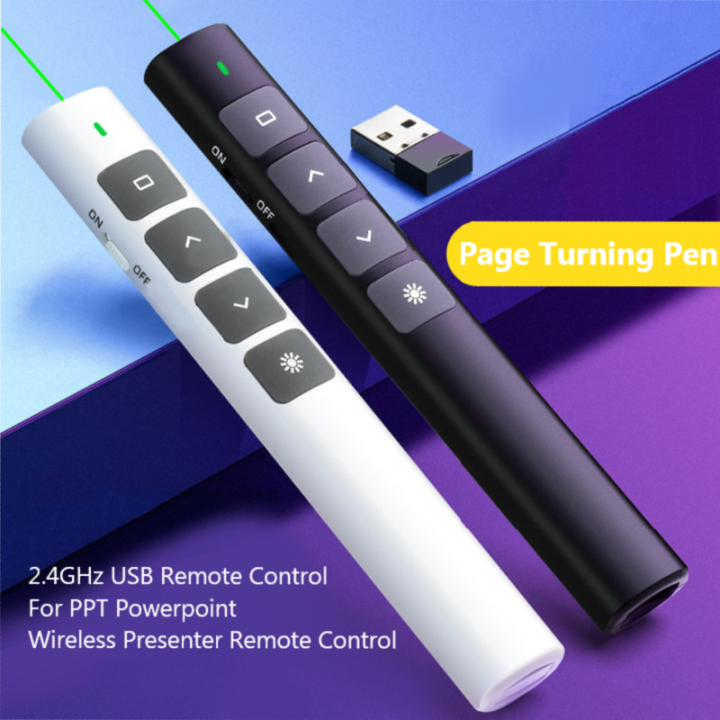 Wireless Presenter Remote Control 2.4GHz USB Projector Page Turning Pen For PPT Powerpoint ...