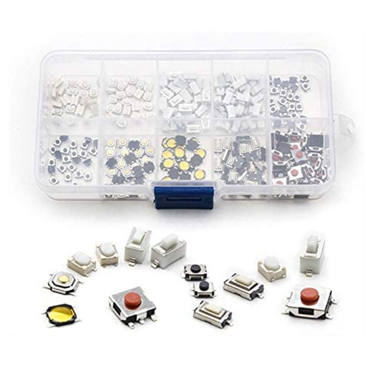 250Pcs 10-Types Tactile Push Button Switch Car Remote Control Keys ...