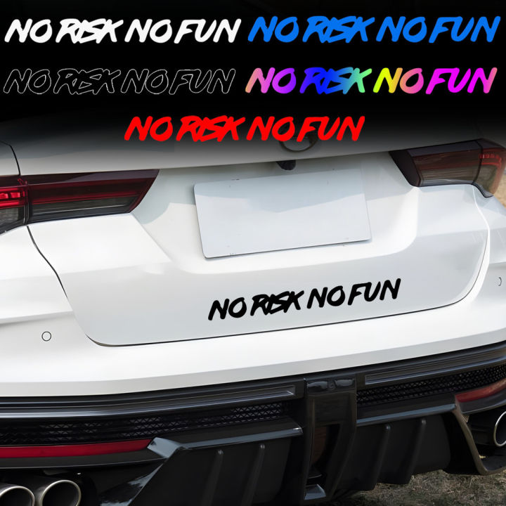 NO RISK NO FUN waterproof sticker for body bumper window windscreen ...