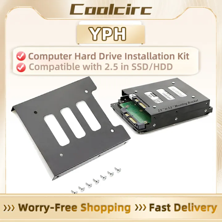 Coolcirc 2.5 to 3.5 Inch Metal SSD/HDD Adapter Bracket with SATA for PC ...