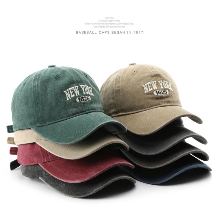 Retro NEW YORK Embroidery Snapback Hat for Men Women Vintage Washed ...