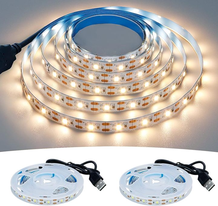DC 5V USB LED Strips 2835 White Warm White LED Strip Light TV Background Lighting Tape Home ...