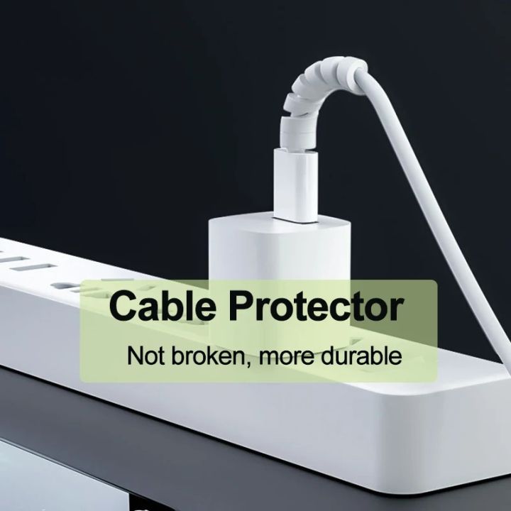 10PCS Silicone Spiral Winder Cable Protector Data Cable USB Charger ...