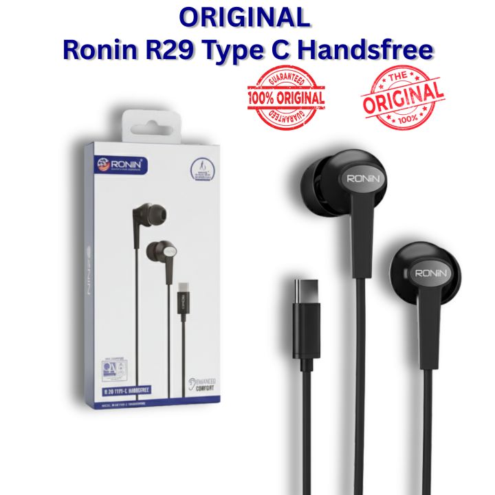 Ronin R-29 Type C Handsfree Original | Super Bass | Built-in Mic | Daraz.pk