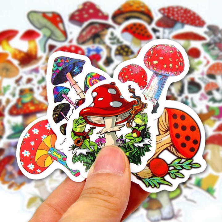 10/50/100pcs Kawaii Mushroom Stickers Toys Cute Cartoon Decals For Kids ...