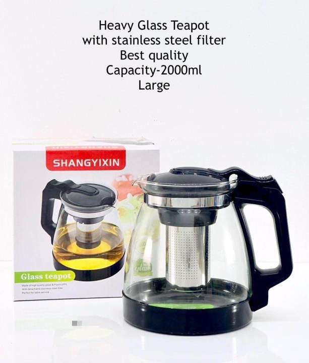 Heavy Glass Teapot with stainless steel filter | Daraz.lk