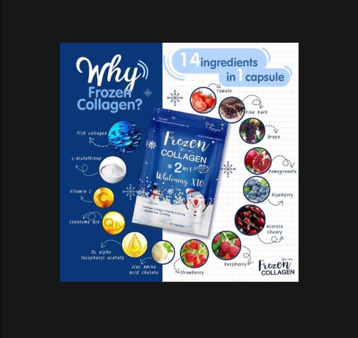 Frozen Collagen Skin with Glutathione capsules 60 | Daraz.lk