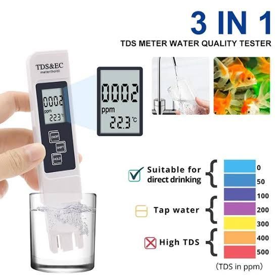 TDS/EC Meter Conductivity pen EC TDS Pen Tester Professional 3-in-1 TDS ...