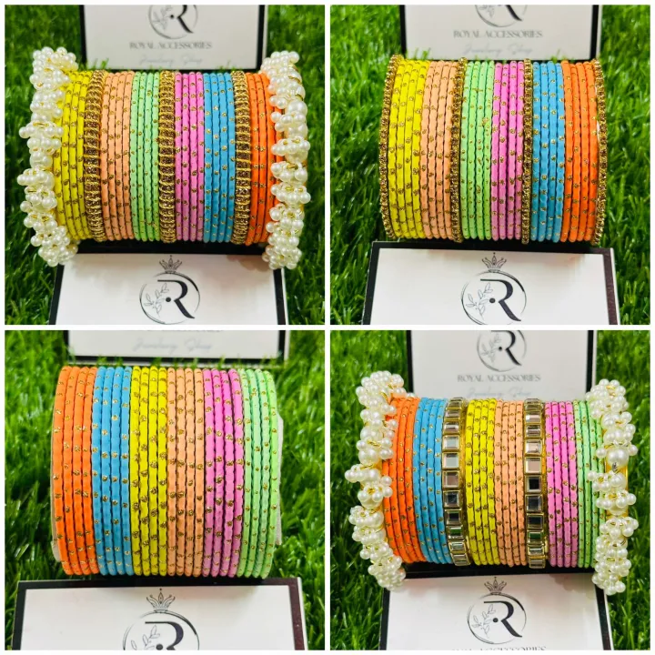 Bangle for girls. Trendy colours bangles set. Beautiful design. Light ...