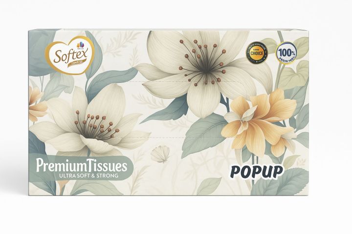 Softex Rahat Silky Soft 2-Ply Tissue Pack of 1 (300 Sheets) Each Ultra ...