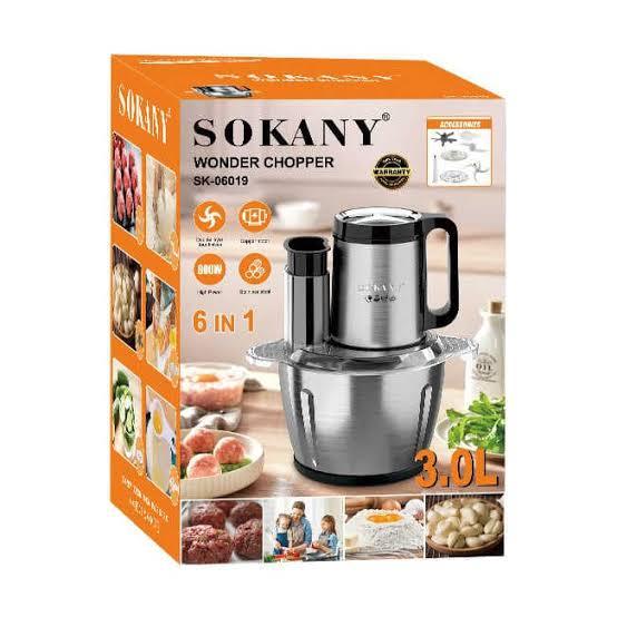 Sokany 6 in 1 Wonder Chopper. blander, Multi-functional 800w 3L 3 ...