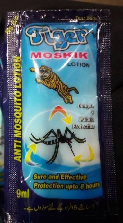 Tiger Mosquitos Lotion Sachet pack of 30 in box Tiger Moskik Sachet ...