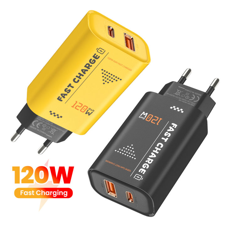 120W Fast Charging USB Type C Phone Charger PD3.0 QC3.0 Super Charge EU ...