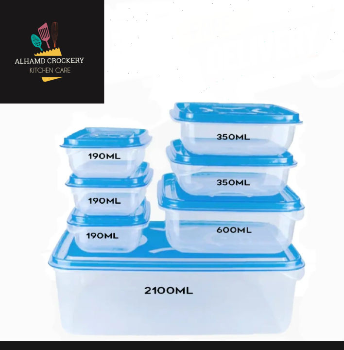 7 Pcs Thumb Lock Food Storage Containers Set, Stackable IKEA Style ...