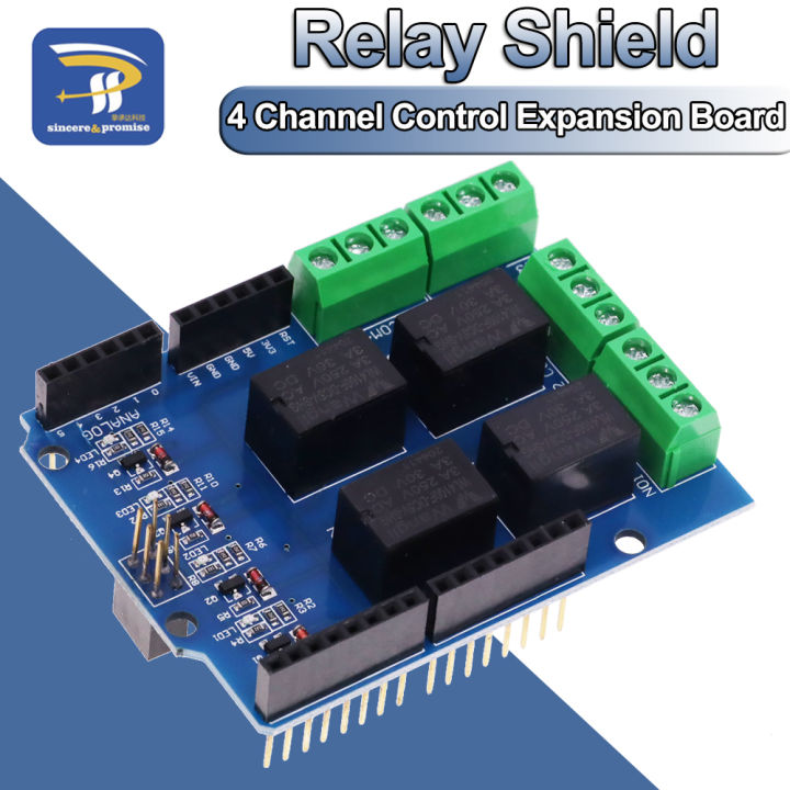 5V 4 Channel Relay Shield Module for Arduino UNO R3 ARM PIC AVR DSP ...