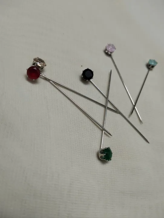 Unique Stone Top Scarf Pins (2 Pcs) - Elegant Fashion Hijab Pins for ...