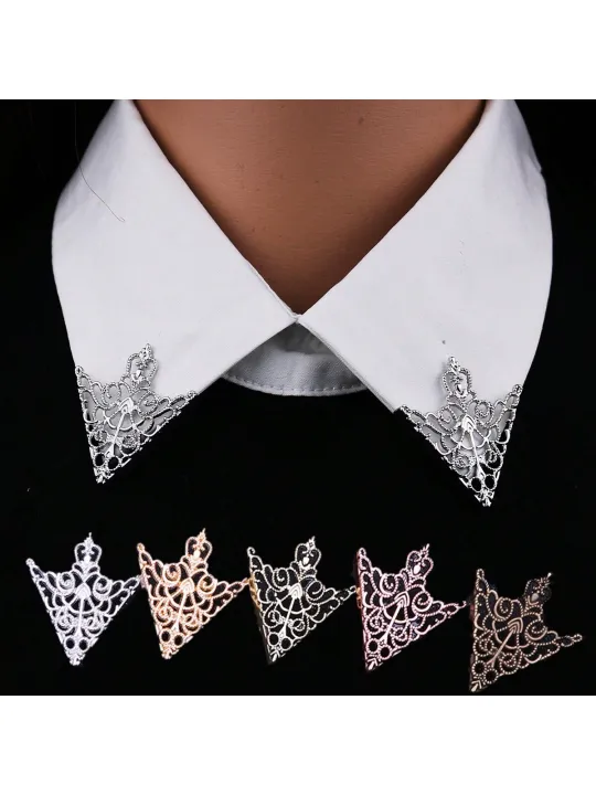 European and American retro pattern triangle collar pin accessories ...