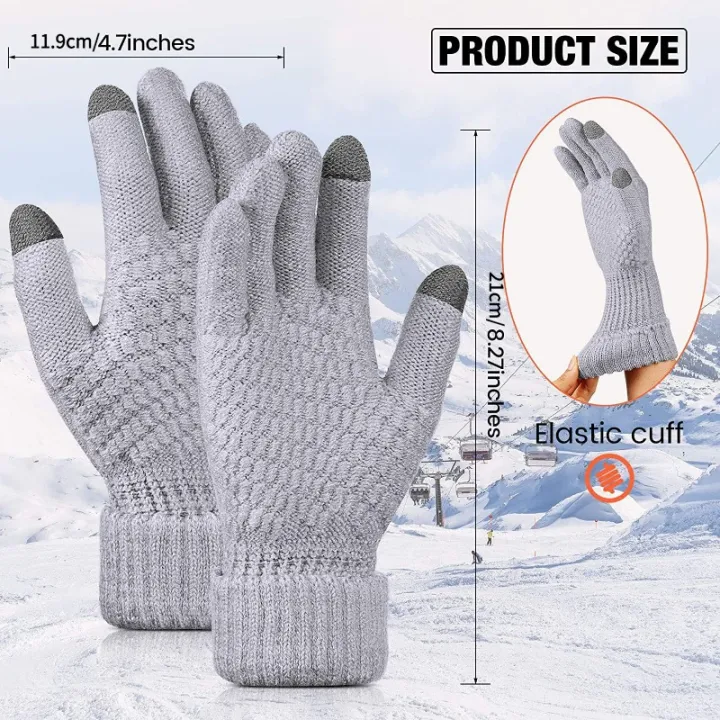 Winter Warm Knitted Gloves Mobile Phone Touch Screen Knitted Gloves ...