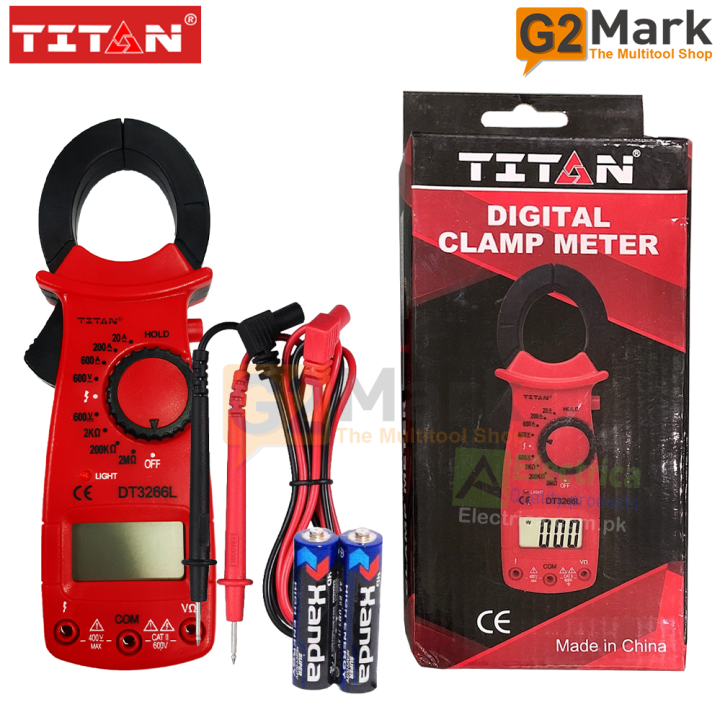 TITAN DT3266L Digital Clamp Meter Multimeter Current Clamp Voltmeter ...