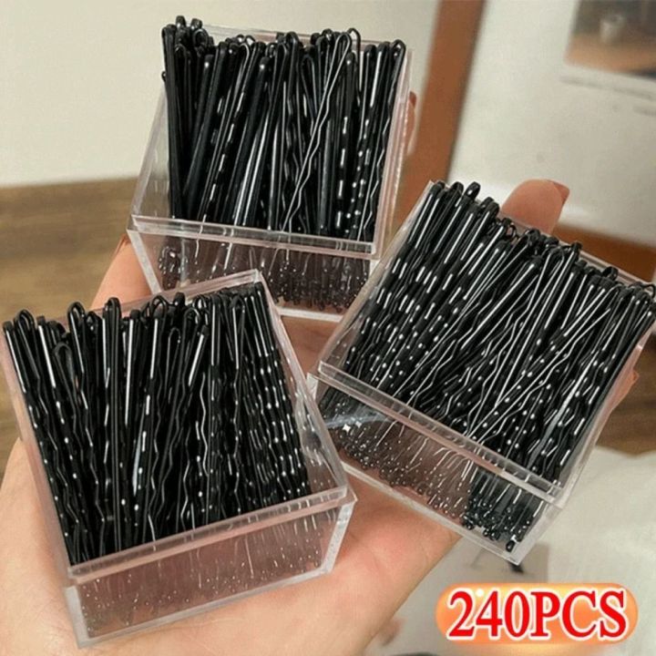 60/240pcs Black Hairpins for Women Hair Clip Lady Bobby Pins Invisible ...