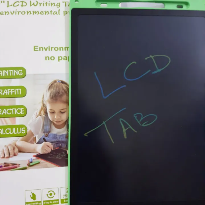 LCD writing tablet 12" inch size Colour Green | Daraz.pk