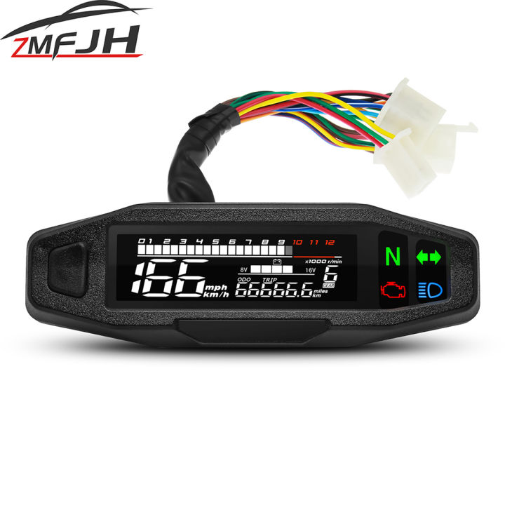 A New Universal Moto RPM Tachometer Speedometer Speed Gauge Tacho Meter ...