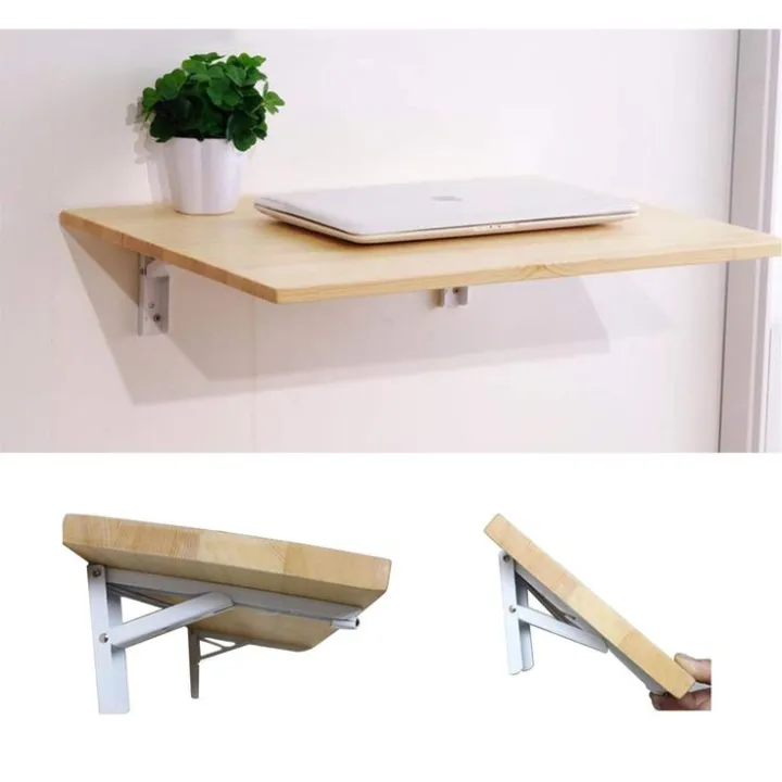 Wall Mounted Folding Laptop Table 16 x 24 Inch | Wooden Foldable Wall ...
