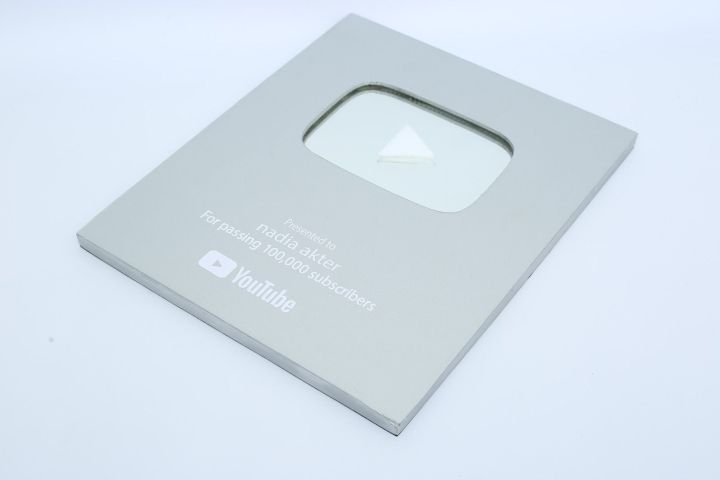 silver play button show piece | Daraz.com.bd