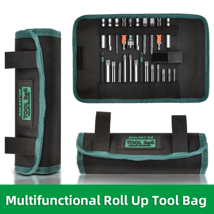 Drill Bit Organizer Bag Portable Roll Up Tool Bag for Drill Bits ...