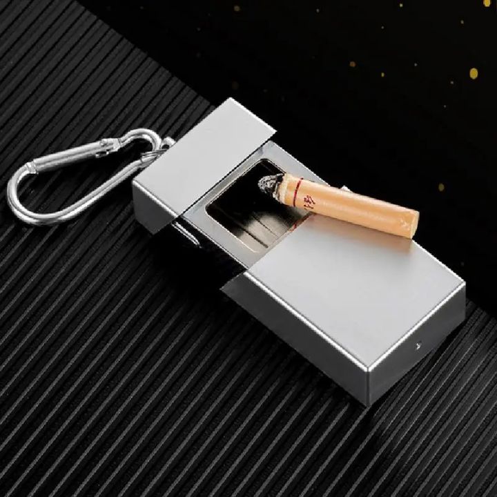 Portable Ashtray with Keychain Drawer Ash Holder Stainless Steel ...