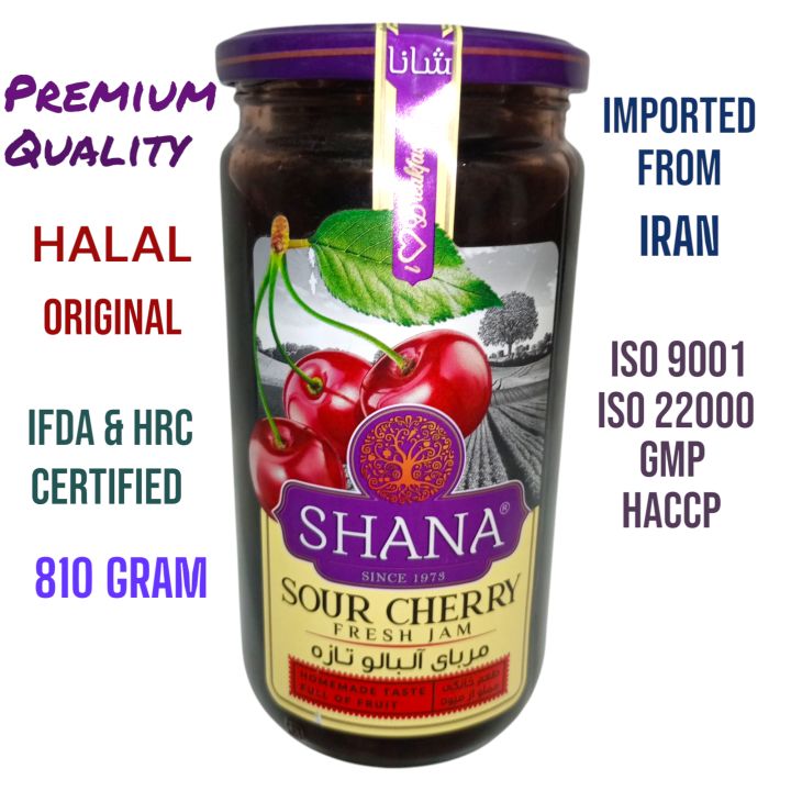 SHANA Sour Cherry Fresh Jam – 810g Glass Jar – Home Made Taste – Full ...