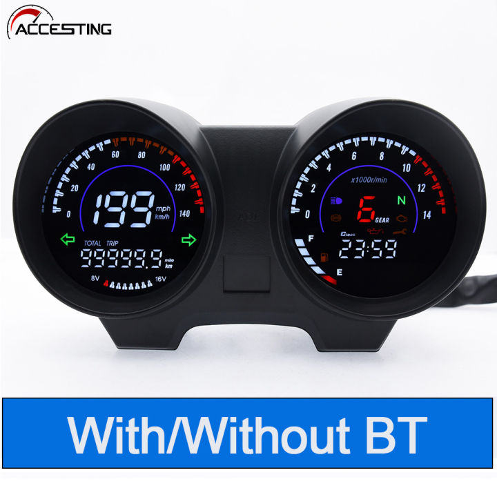 2023 Digital Dashboard LED Electronics Motorcycle RPM Meter Speedometer ...