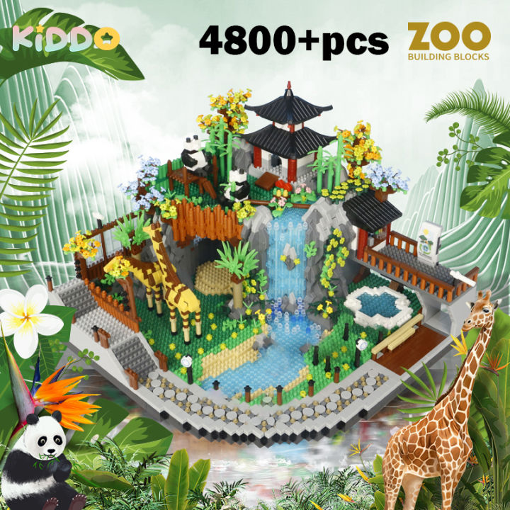 Zoo Building Blocks DIY 4800+PCS Desert Park Mini Bricks Animals Model ...