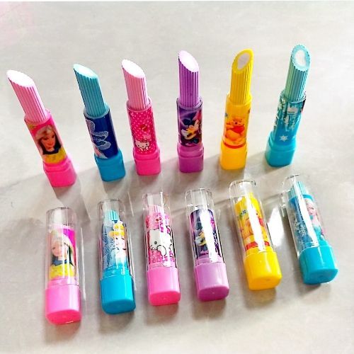Eraser Lipstick Shape Multicolour Multidesign for Kids | Daraz.lk