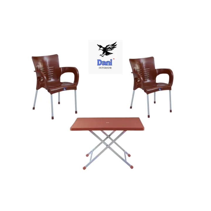 DANI 2 Chair + 1 Table set , Plastic chair set , Plastic chair | Daraz.pk