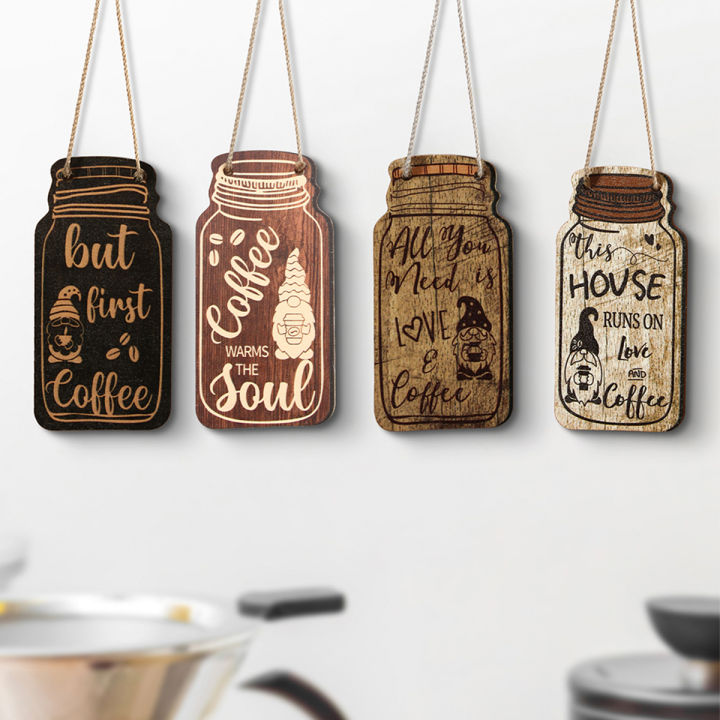 4PCS Vintage Coffee Letter Signs Bar Restaurant Kitchen Decoration ...