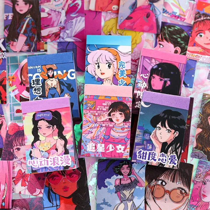 50sheets Retro Japanese Kawaii Girl Stickers Love Countdown Series ...