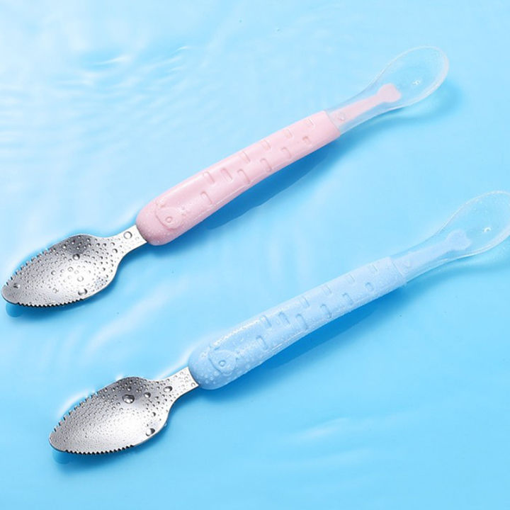 Multifunctional Baby Food Scraper Stainless Steel Apple Mud Spoon ...