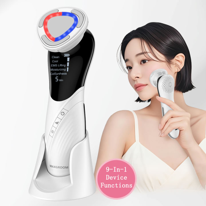 MAXGROOM EMS Facial Massager Face Lifting LED Photon Deep Clean Eye ...
