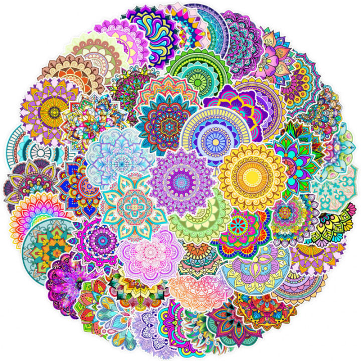 50PCS Aesthetic Mandala Stickers For Laptop Notebooks Phone Stationery ...