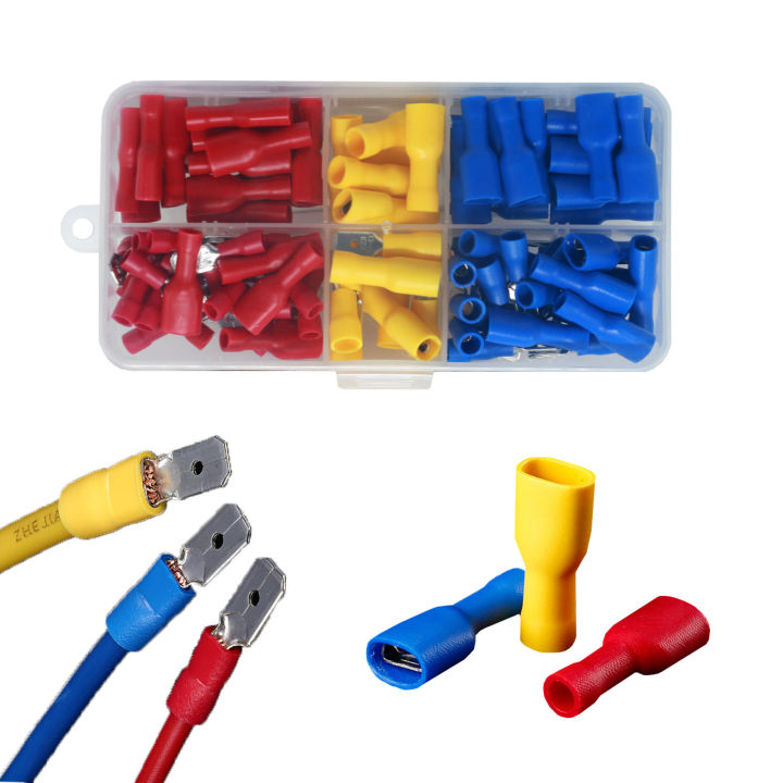 52/106SET Boxed Cable Plug Wire Connector Kit Male and Female Insulated ...