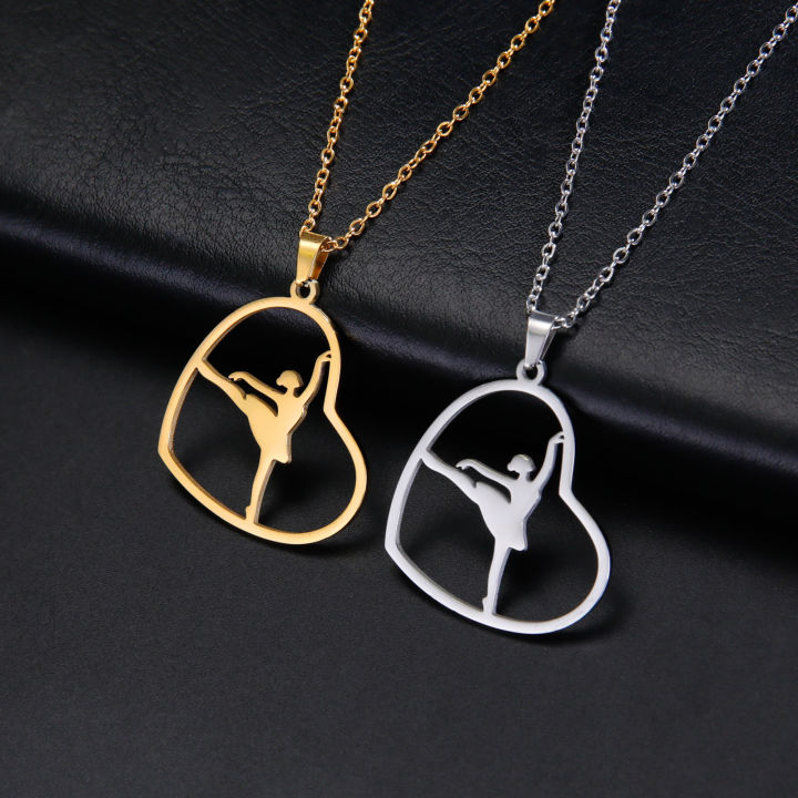 Skyrim Love Dance Girl Ballet Dancer Pendant Necklace Stainless Steel ...