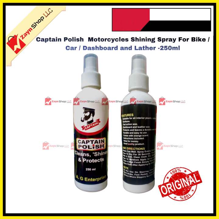 Captain Polish Motorcycles Shining Spray For Bike / Car / Dashboard and ...